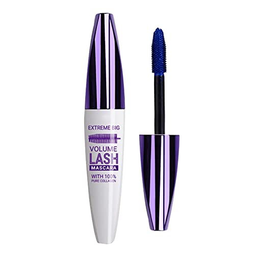 Extreme Length Clean Mascara Washable Mascara Makeup 5d Silk Fiber Mascara Defining, Curling, Multiplying, Buildable Formula, Very Black, 1 Count (Blue)
