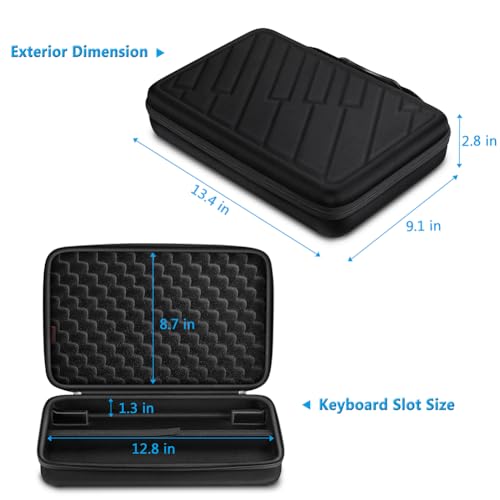 FINPAC Semi-Hard Carrying Case for AKAI Professional MPK Mini MKII & MK3 & MPK Mini Play | Alesis V Mini 25 Key USB MIDI Keyboard Controller Case with Cable Slot for Business, Travel (Black)