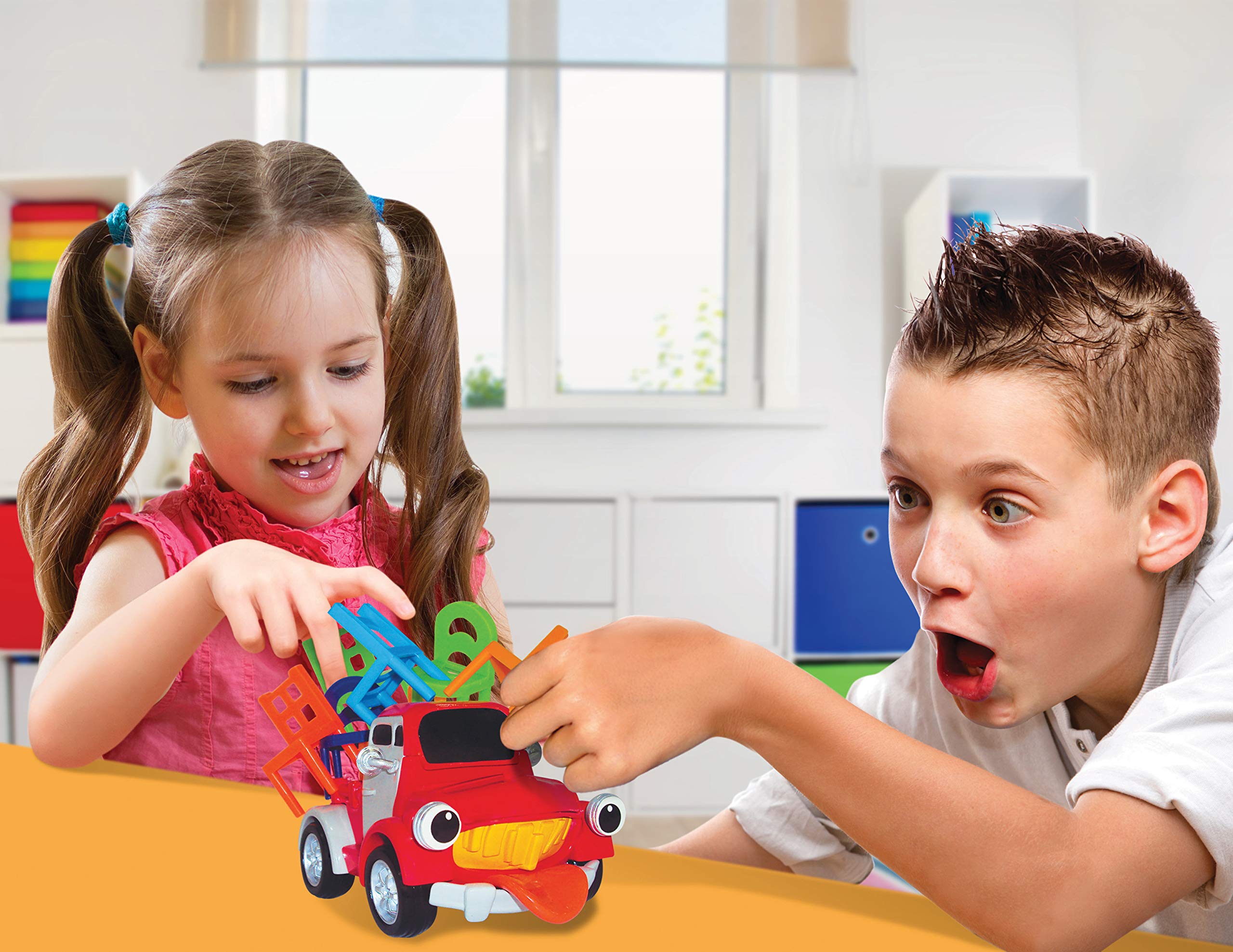 Fotorama Pick-Up Pete | The Ultimate Chair Stacking Game! Perfect for Remote Family Home Entertainment, Stack Colorful Chairs on Pete The Motorized Pick-Up Truck