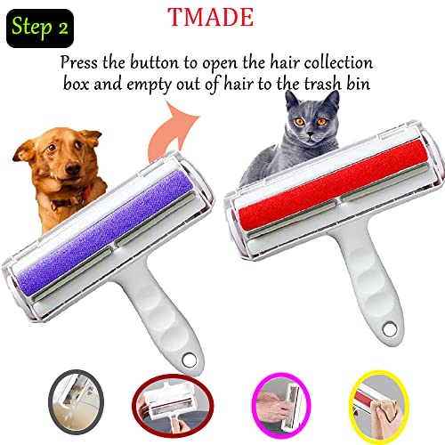 Pet Hair Remover Lint Roller - Reusable Cat and Dog Hair Removers, for Furniture, Couch, Carpet, Clothes, Car Seats, Bedding, Portable Multi-Surface, Upgraded, Rollers, Fur Removal Tool | by TMADE