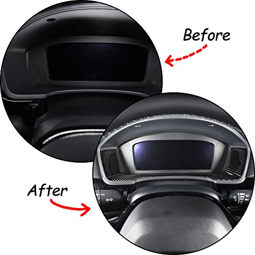 PIUGILH for 11th Honda Civic 2022 Real Carbon Fiber Car 3D Sticker Interior Dashboard Speed Decoration Frame Interior Car Accessories