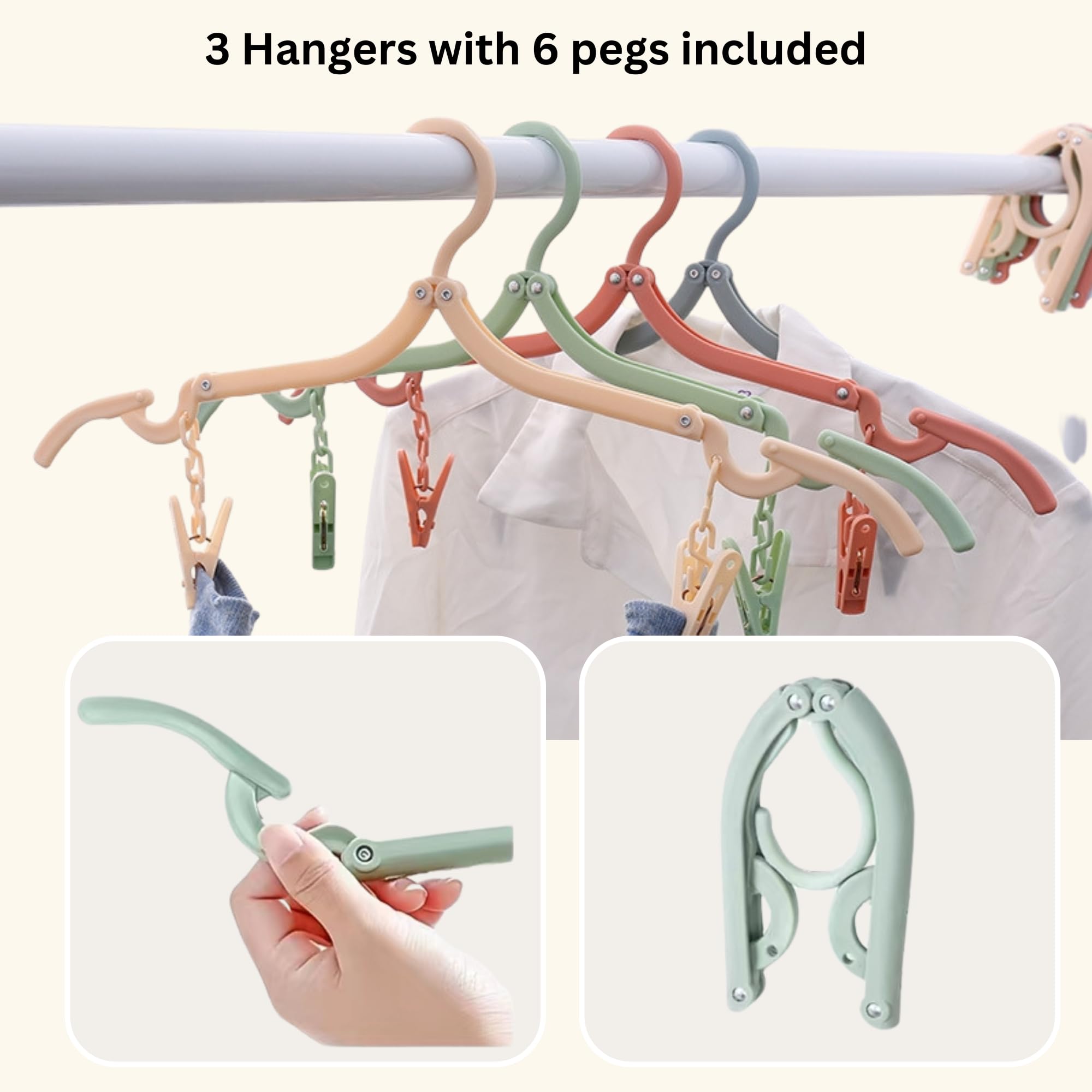 Zentuary Home Wall Mounted Clothes Drying Rack – Space-Saving Foldable Laundry Dryer Rack with 2 Towel Rails, Hangers & Pegs Included |Collapsible Wall Drying Rack | Indoor & Outdoor Use, 31.5 Inches