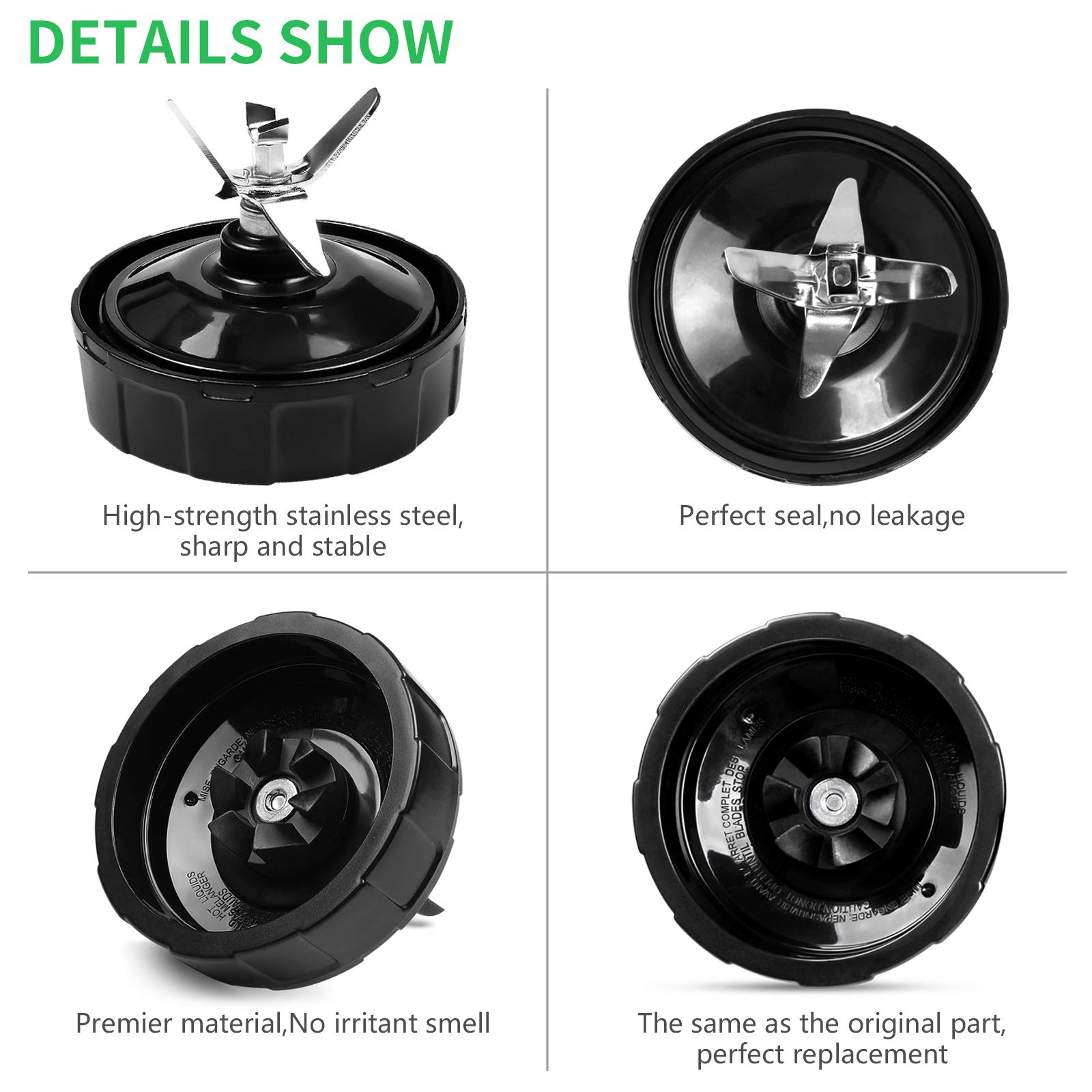 for Ninja Blender Blade Replacement,Blade 6 Fins for Nutri Ninja Extractor Bottom Blade Auto iQ BL450-70 BL451-70 BL454-70 BL481-70 BL482-70 (6 FINS 4 INCH)