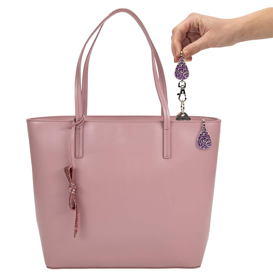FINDERS KEY PURSE Original, Patented Keychain Purse Hook, Key Holder with Clasp and Cute, Trendy Charm Teardrop