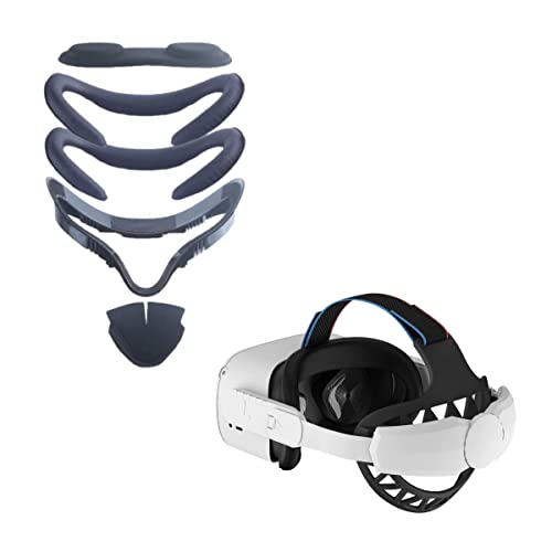 Five Piece Sets VR Face Interface and Design Upgraded Elite Strap Compatible for Quest 2