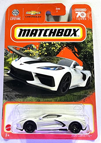 Matchbox - Corvette - 2020 - White - Matchbox 70 Years - 2023 - Mint/NrMint Ships Bubble Wrapped in a Sized Box