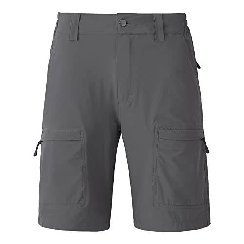 FREEKITE Men's Outdoor Ripstop Cargo Shorts Golf Quick Dry Hiking Fishing Tactical Work Shorts with Pockets (Gray,38W/10L)