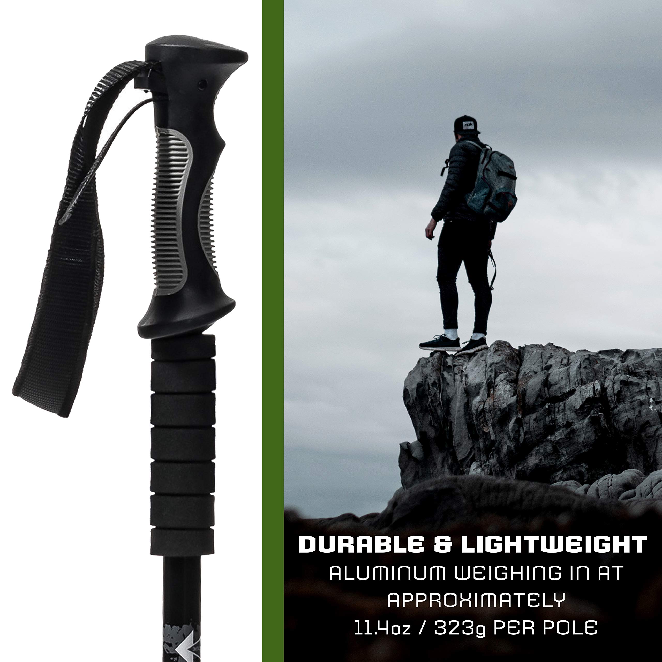 Franklin Sports Arctic Trails Hiking Poles - Lightweight - Anti Shock Technology - Great for All Skill Levels
