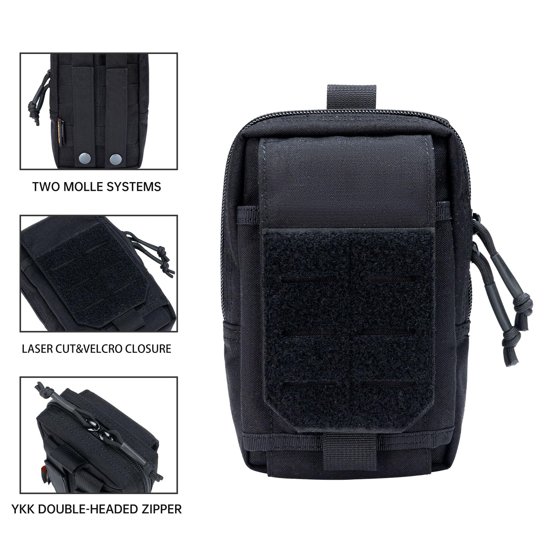 EXCELLENT ELITE SPANKER Tactical EDC Pouch Molle Utility Pouches Phone Holster Pouch Waist Bag Tool Pouch for Molle Accesssories(Black