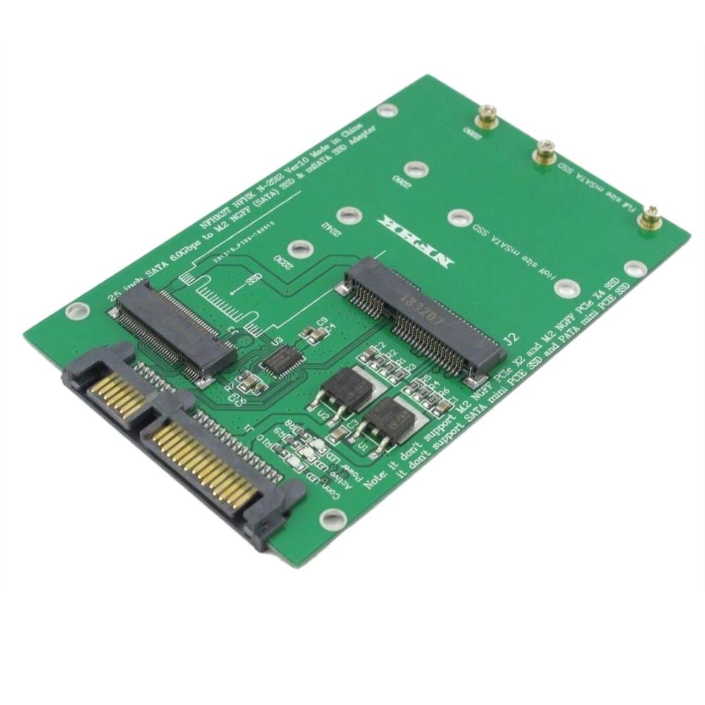 GinTai USA Mini PCI-E B M-Key Converter Adapter Replacement for MSATA M.2 NGFF 2.5" SSD to SATA III 3.0