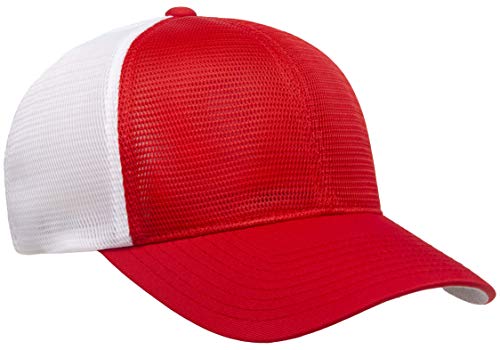 Flexfit Men's 360 Omnimesh Cap, Red/White, L/X-Large
