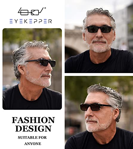 Eyekepper 3-pack Polarized Clip on Sunglasses With Spring Draw Bar Grey/Brown/G15 Lens 54 * 34MM
