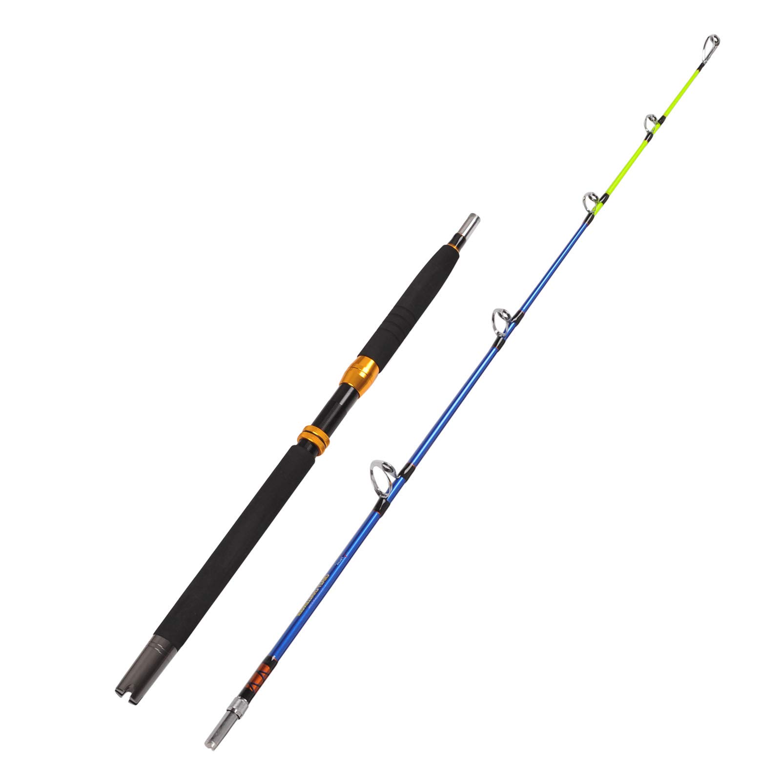 Fiblink Saltwater Offshore Extra Heavy 2-Piece Conventional Boat Fishing Rod(50-80lb, 6-Feet)