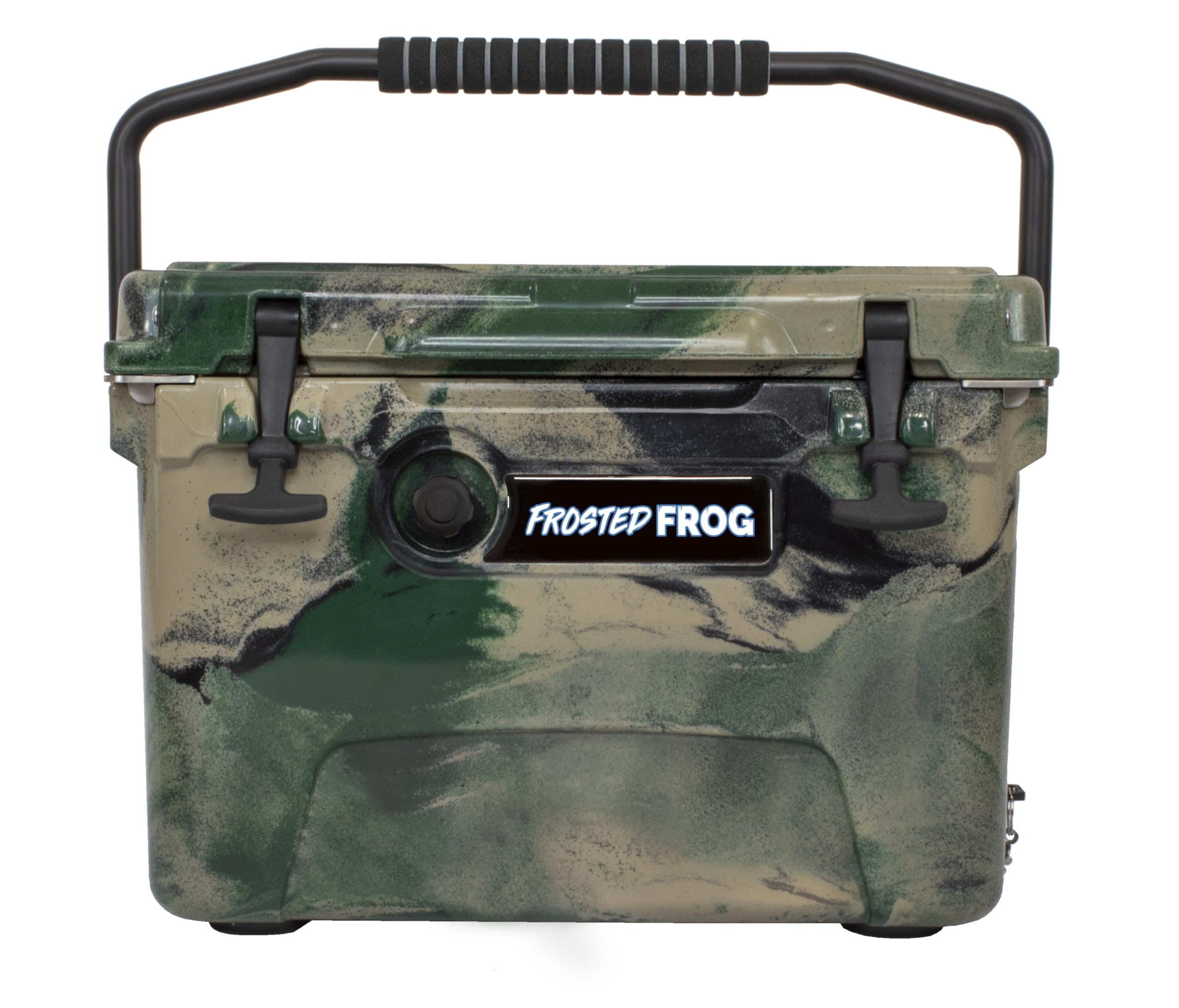 Frosted Frog Green Camo 20 Quart Ice Chest Heavy Duty High Performance Roto-Molded Commercial Grade Insulated Cooler