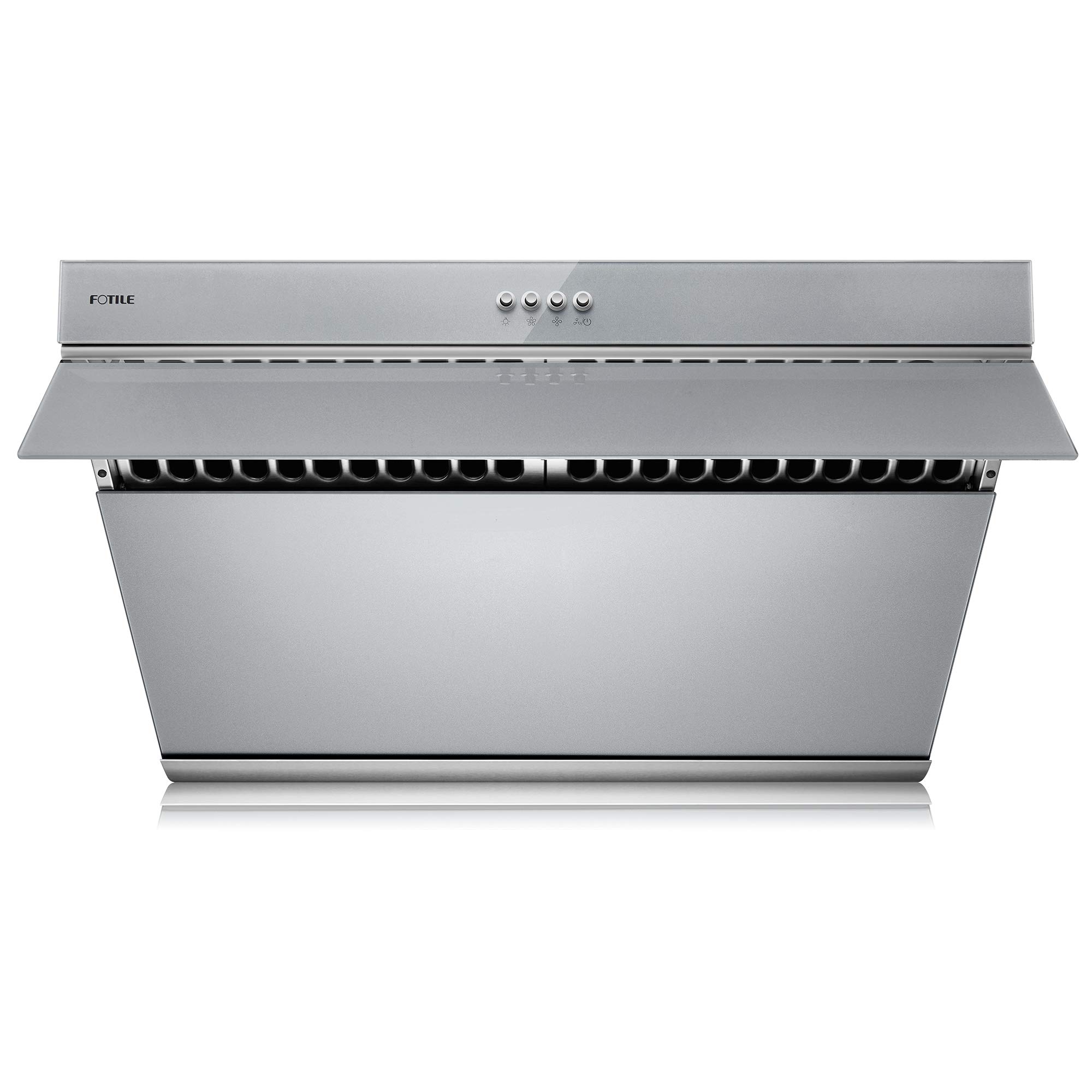 FOTILE JQG7502.G 30" Range Hood Unique Side-Draft Design for Under Cabinet or Wall Mount Modern Kitchen Vent Hood Powerful Motor LED Lights Mechanical Buttons Cooktop Bundle (1. Silver Gray)