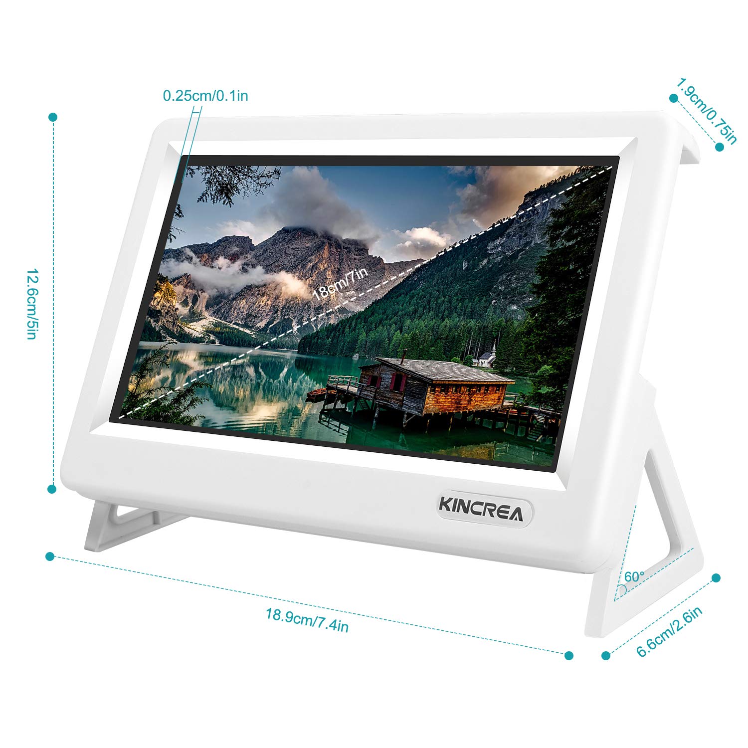 for Raspberry Pi Display 7 inch Capacitive Touch Screen HDMI Monitor - 1024x600 HD LCD, Drive Free for Raspberry Pi 4/Pi3B+/Pi2/Pi3/Windows 7/8/10/Beagle Bone Black and Banana Pi JC711 (touch screen)