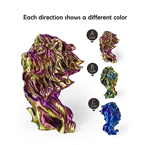PLA 3D Printer Filament 3-in-1 Gradient Color Silk Metallic Luster 1.75mm Accuracy +/-0.01mm 1kg (2.2lb),Gold-Red-Black