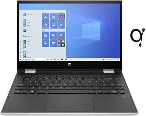 HP 2023 Pavilion x360 14" FHD IPS Touchscreen Premium 2-in-1 Laptop, 11th Gen Intel 4-Core i5-1135G7 Upto 4.2GHz, 32GB RAM, 512GB PCIe SSD, Windows 11 Home + HDMI Cable, Silver