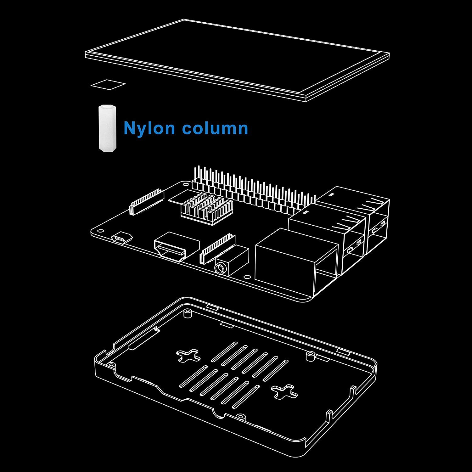 for Raspberry Pi 3 B+ / Pi 3, 3.5 inch Touch Screen with Dual Use Case, 320x480 Pixel Monitor TFT LCD [Support Raspbian, Ubuntu, RetroPie, Kali]