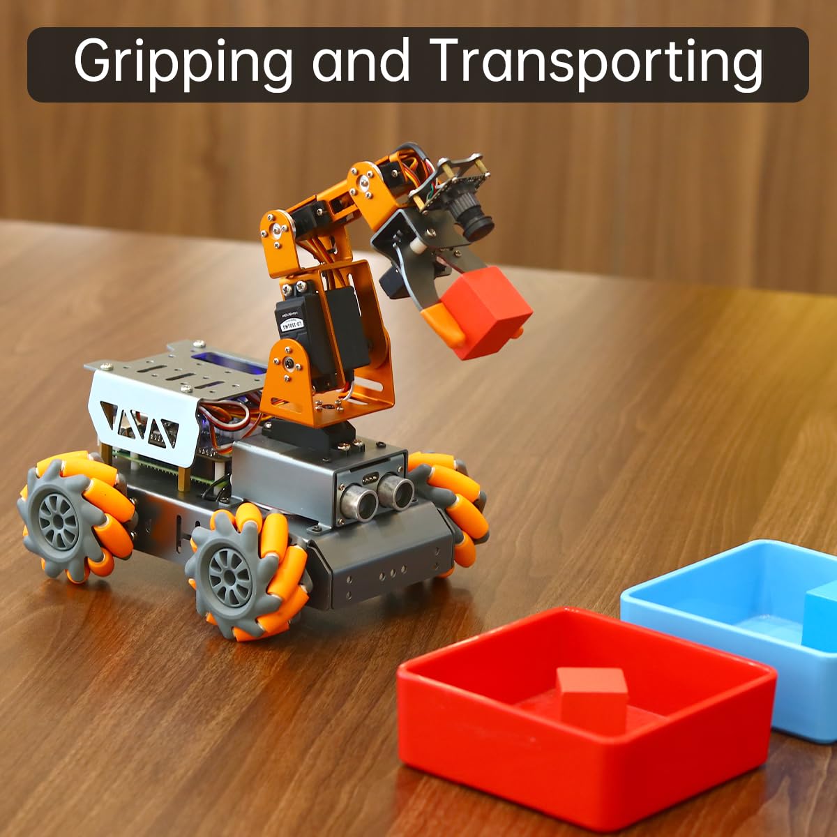 MatserPi Robotic Arm for Raspberry Pi Open Source Programming AI Vision Robot Car Kit, 5 DOF/Axis Smart Robotic Arm DIY Gift for Teens Adults, without Raspberry Pi