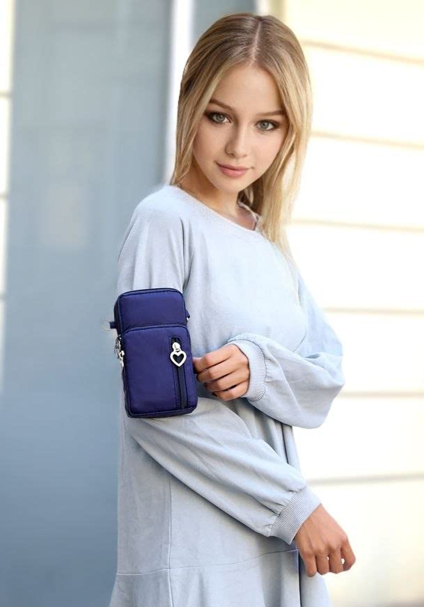 Forever Haru Women Small Cell Phone Purse Wallet Handbag Case Shoulder Bag Cross-body Pouch (Dark Blue)