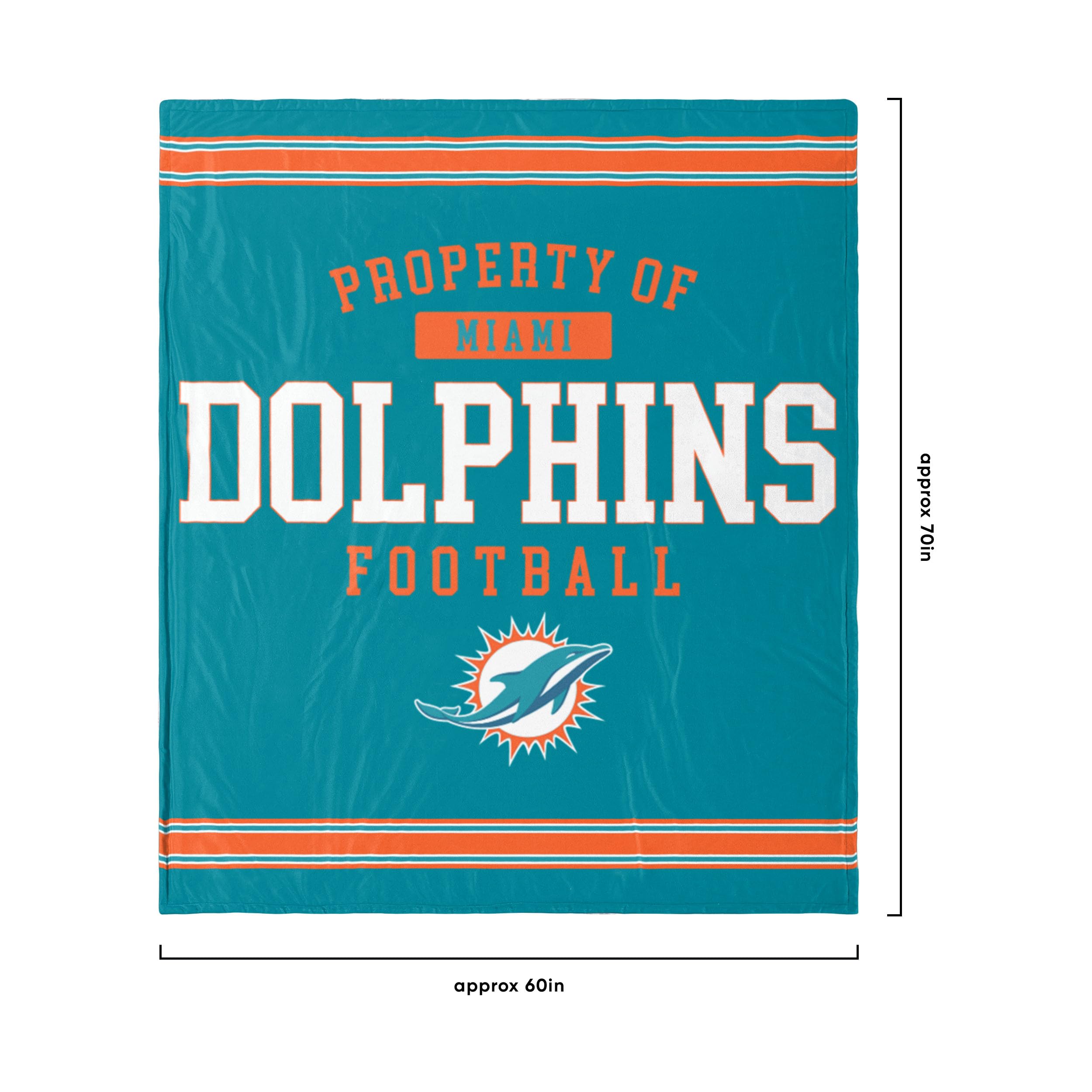FOCO Miami Dolphins NFL Team Property Of Sherpa Fleece Blanket