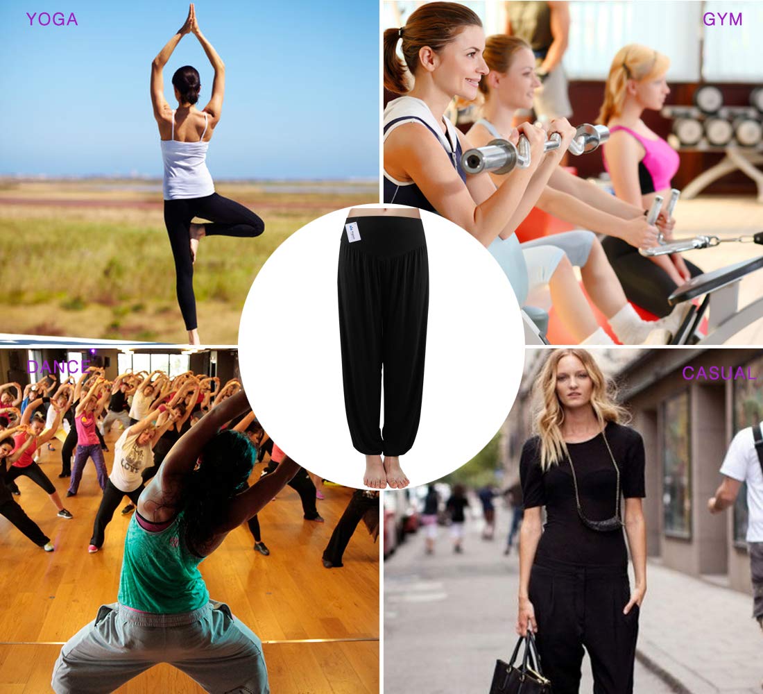 fitglam Women's Harem Pants Yoga Hippie Boho Beach Pants Summer Baggy Joggers Plus Size Royal Blue