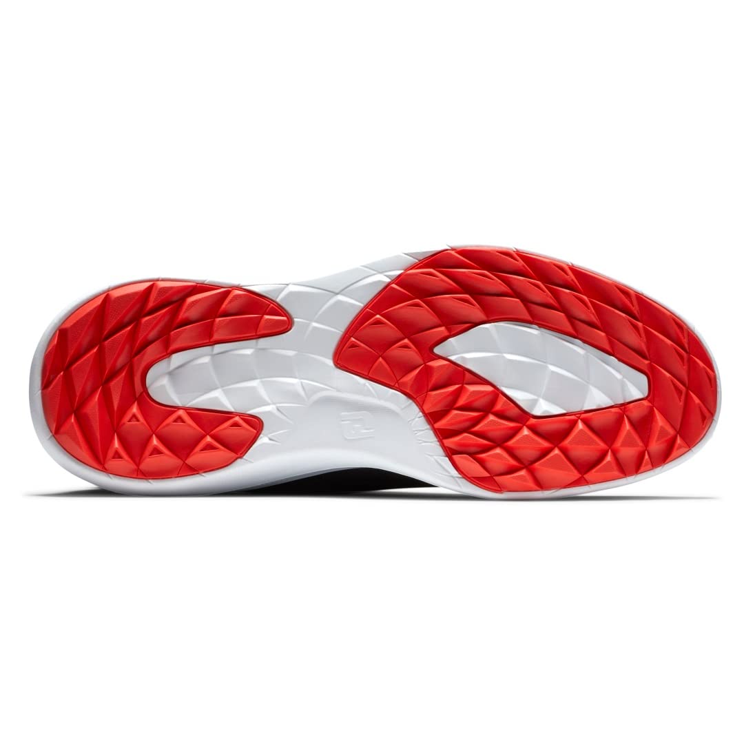 FootJoy Men's FJ Flex Golf Shoe, Black/White/Red, 12