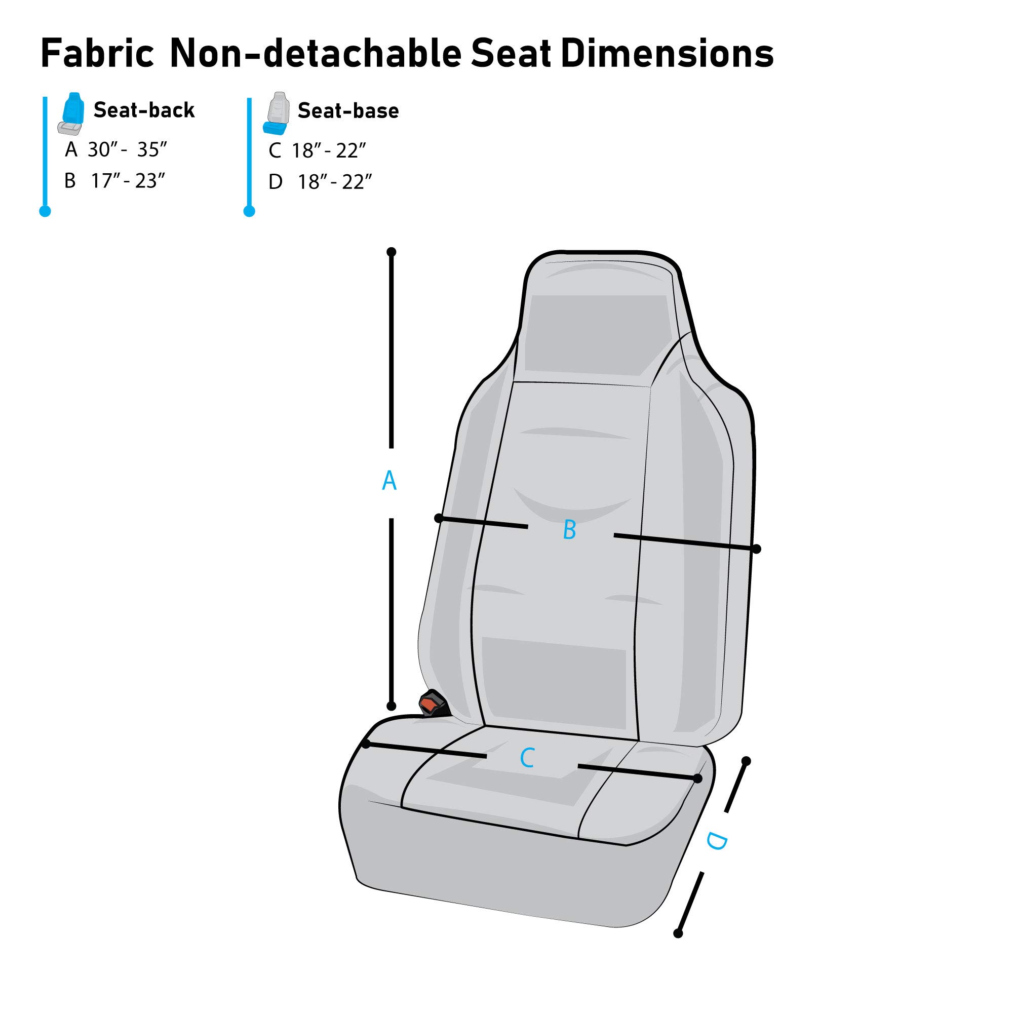 FH Group Automotive Car Seat Covers Gray Interior Front Seats Only Accessories High Back Combo Classic Cloth Car Seat Cover Front Set Universal Fit Cars Trucks and SUV Car Interior Accessories