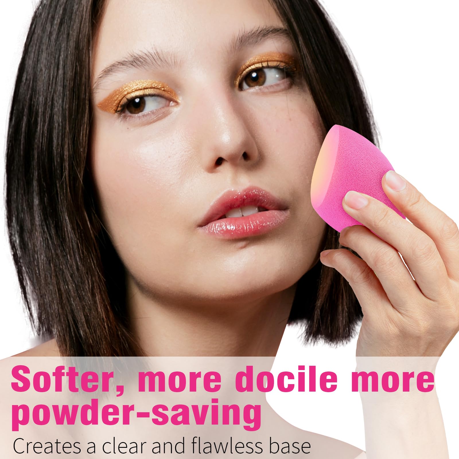 Foonbe 3Pcs Makeup Sponge, Paw Paw Makeup Blending Beauty Sponge, Blender Beauty Sponge Use for Cream, Liquid Makeup and Powder Foundation Beauty Cosmetic (Orange)