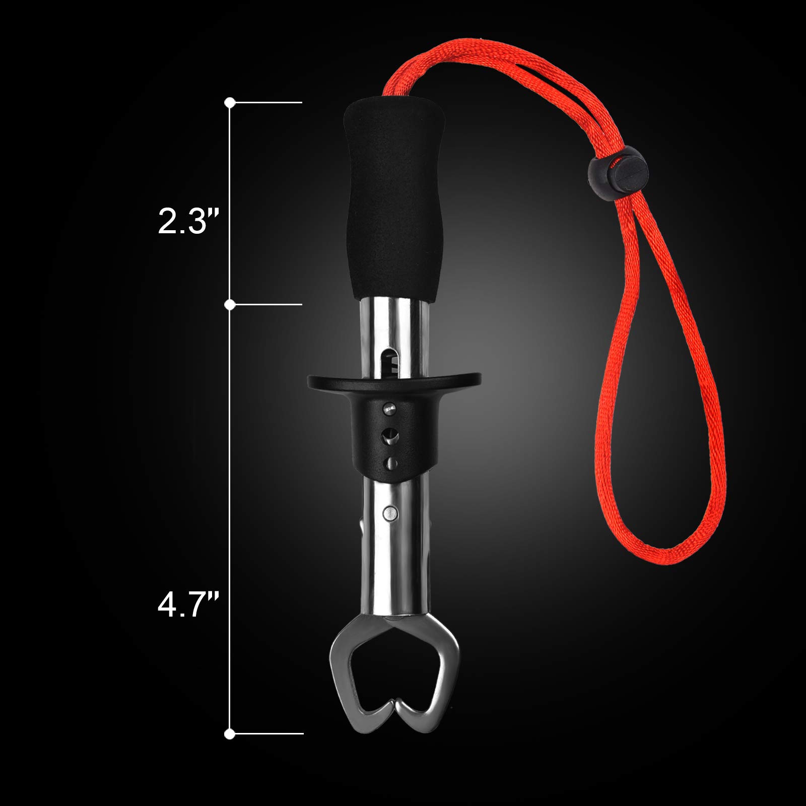 Fiblink Portable Fish Lip Grabber Gripper Grip Tool Fish Holder Stainless Steel Fishing Gear (General Gripper No Scale)