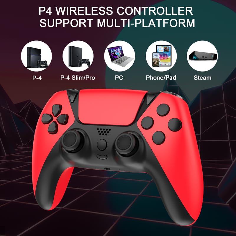 forajoy Controller for PS4 Controller,Ymir Game Controller for Playstation 4 Controller with Motion Sensor/Audio Jack/Long Battery Life/Auto Fire/Back Buttons,Wireless Controller for PS4/Slim/Pro,Pink