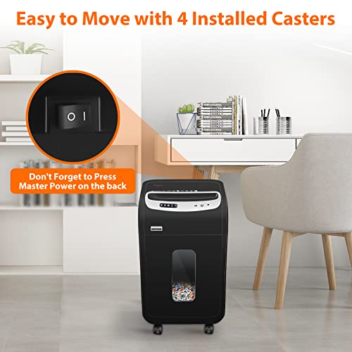 Paper Shredder for Home Office with US Patented Blade,VidaTeco 18-Sheet 60 Mins Running Micro Cut Paper Shredder for Home Use Heavy Duty,Shred CD/Card with 7.9-Gal Extra Large Bin,AUTO Jam Proof(ETL)