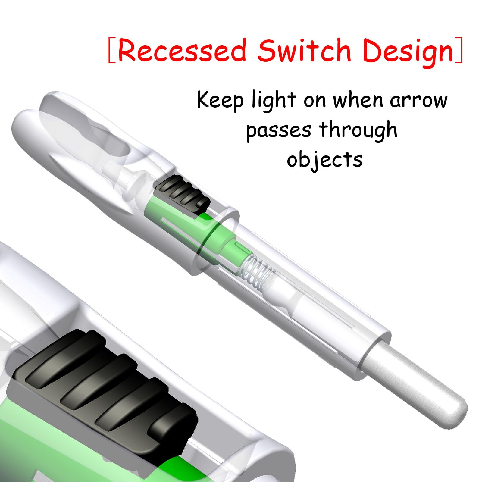 G X H S GT Lighted Nocks for Arrows with .165 .204 .233 .244 .246 Light up Knocks Archery illuminocks Compound Bow LED Arrow Nocks for Hunting Shooting 6-Pack (Red, M/0.300")