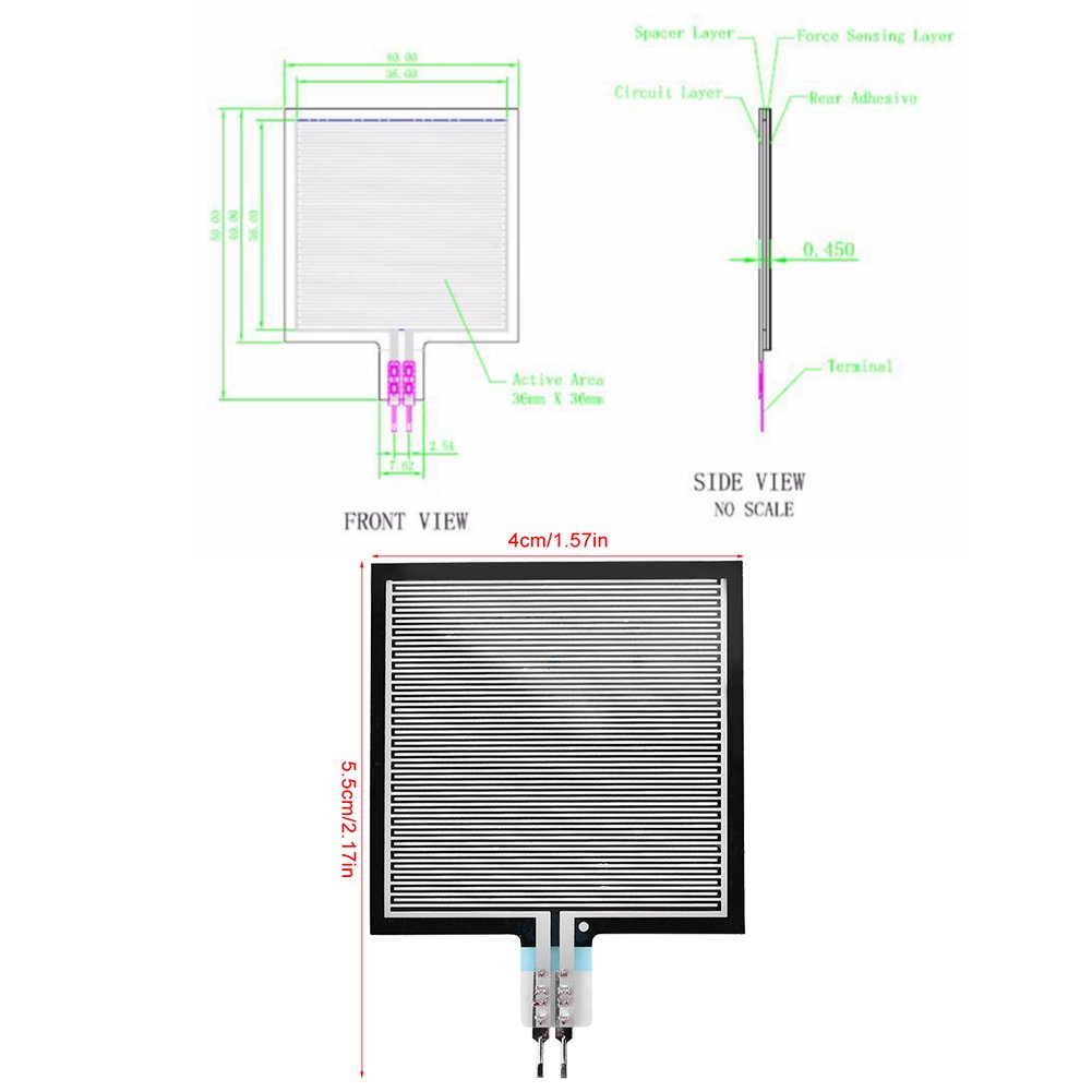 FOTABPYTI Pressure Sensor, RP-S40 High Accuracy Thin Film Pressure Sensor Force Sensor Pressure Switch Parts for Intelligent High-end Seat