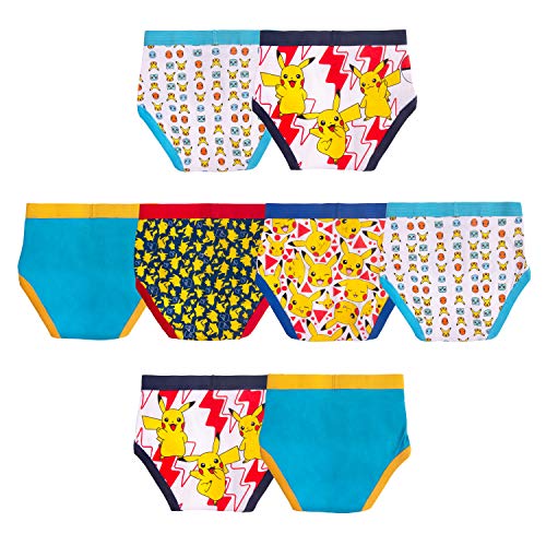 Exclusive 8-Pack 100% Combed Cotton Briefs With Pikachu, Evee, Squirtle, Jigglypuff and More in Sizes 4, 6 & 8