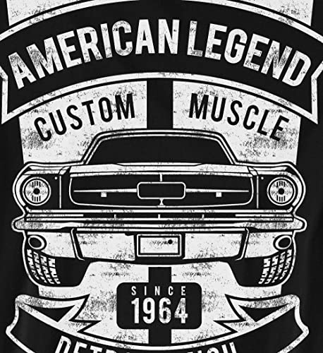 Ford Mustang T-Shirt by Detroit Rebels - Mens Vintage Classic car Tshirt Black Shirt