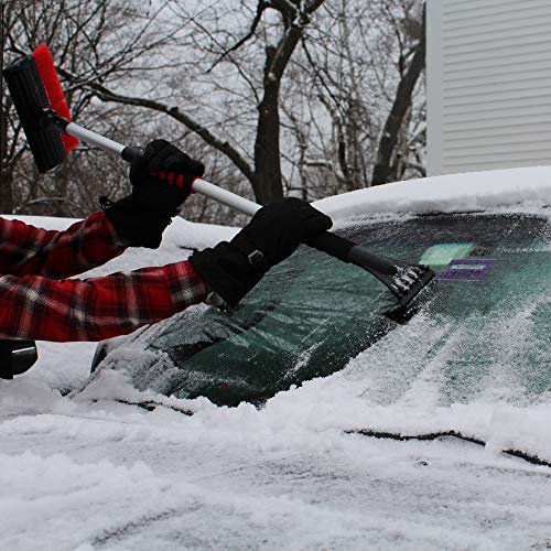 Flexible Flyer Extendable Car Ice Scraper, Snow Brush Broom & Windshield Squeegee for SUV Truck