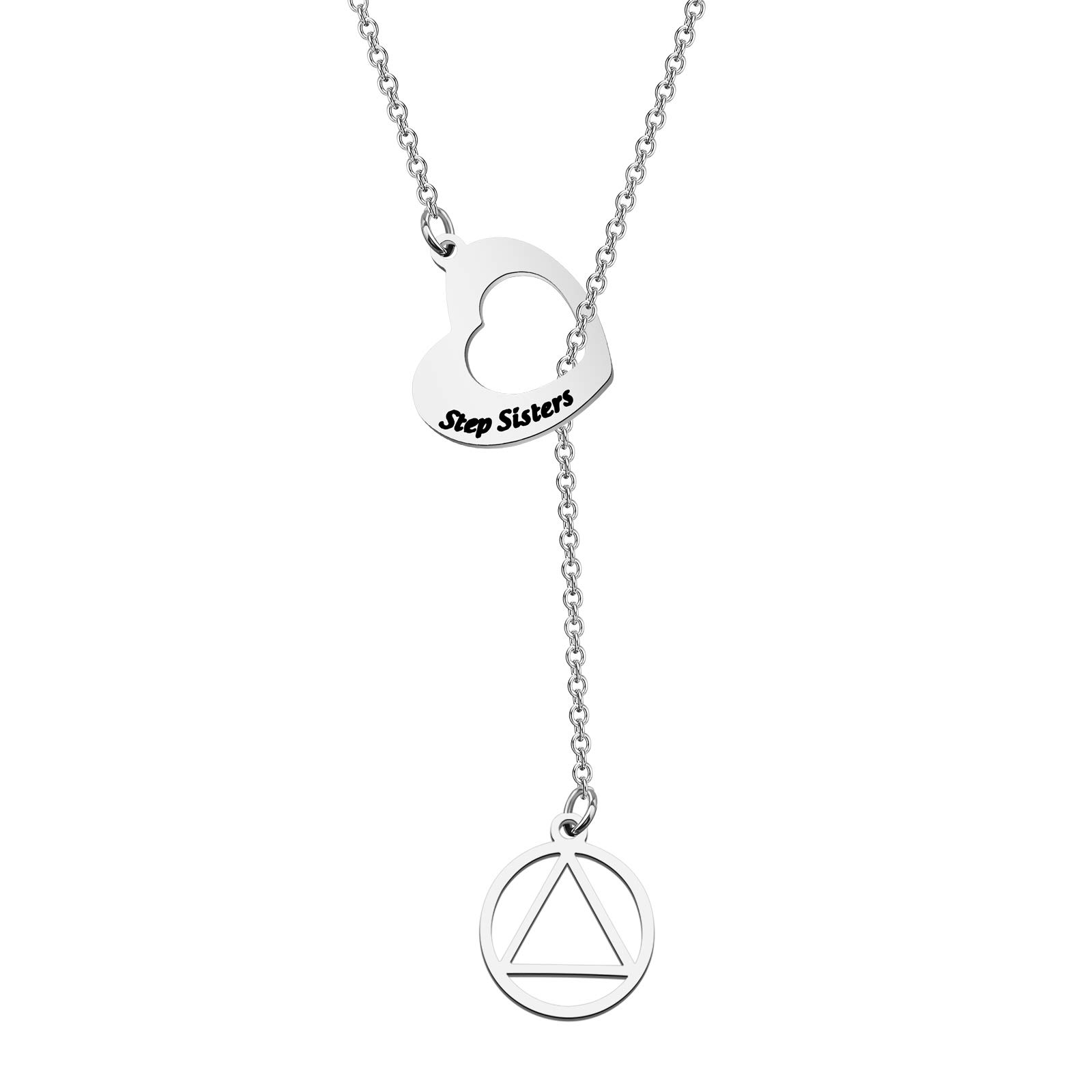 FOTAP AA Jewelry NA Recovery Gift Step Sisters Necklace Jewelry Sobriety Gift Sponsor Gift (Step Sisters Neck)