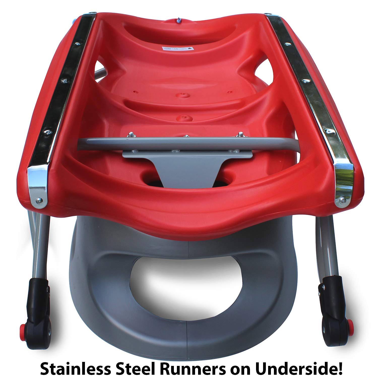 Flexible Flyer Portable Snow Stroller Baby Sled. Toddler Boggan Infant Sleigh, red, 33 x 14 x 17 inches