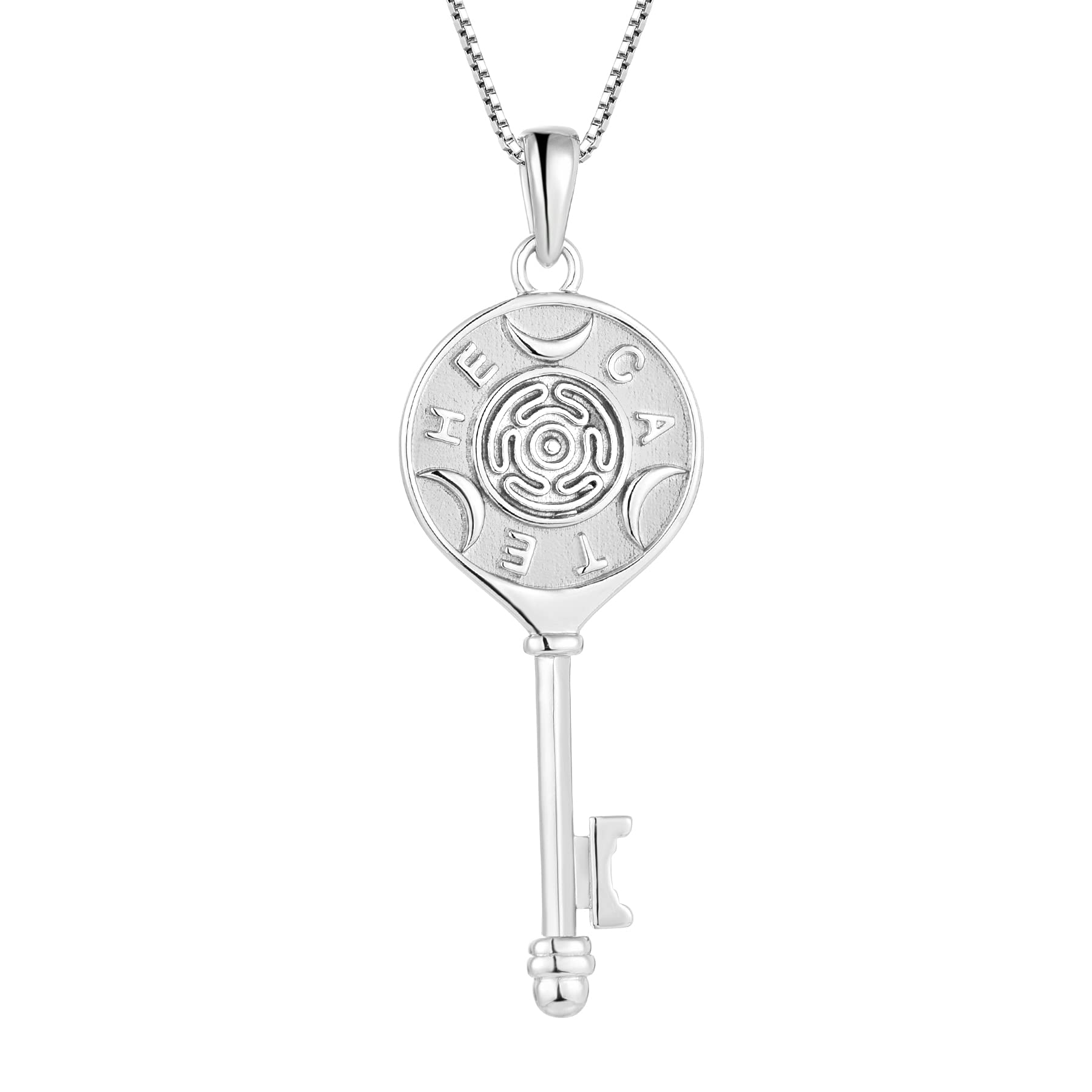 FJ Women Key Necklace Solid Silver Hecate Pendant Wicca Wiccan Jewelry