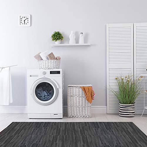 Forest Floor 3/8 Inch Thick Printed Foam Tiles, Premium Wood Grain Interlocking Foam Floor Mats, Anti-Fatigue Flooring β Stylish Flooring Solution, Carbon, 100 Sq Ft