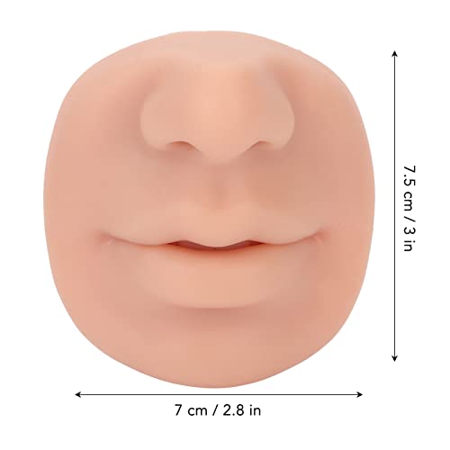 Silicone Nose Mode, Silicone Piercing Model, Nose Model for Piercing, with Mouth Flexible Soft Imitation Nose Model, Reusable Nose Displays, for Practice Training (Medium Skin Color)