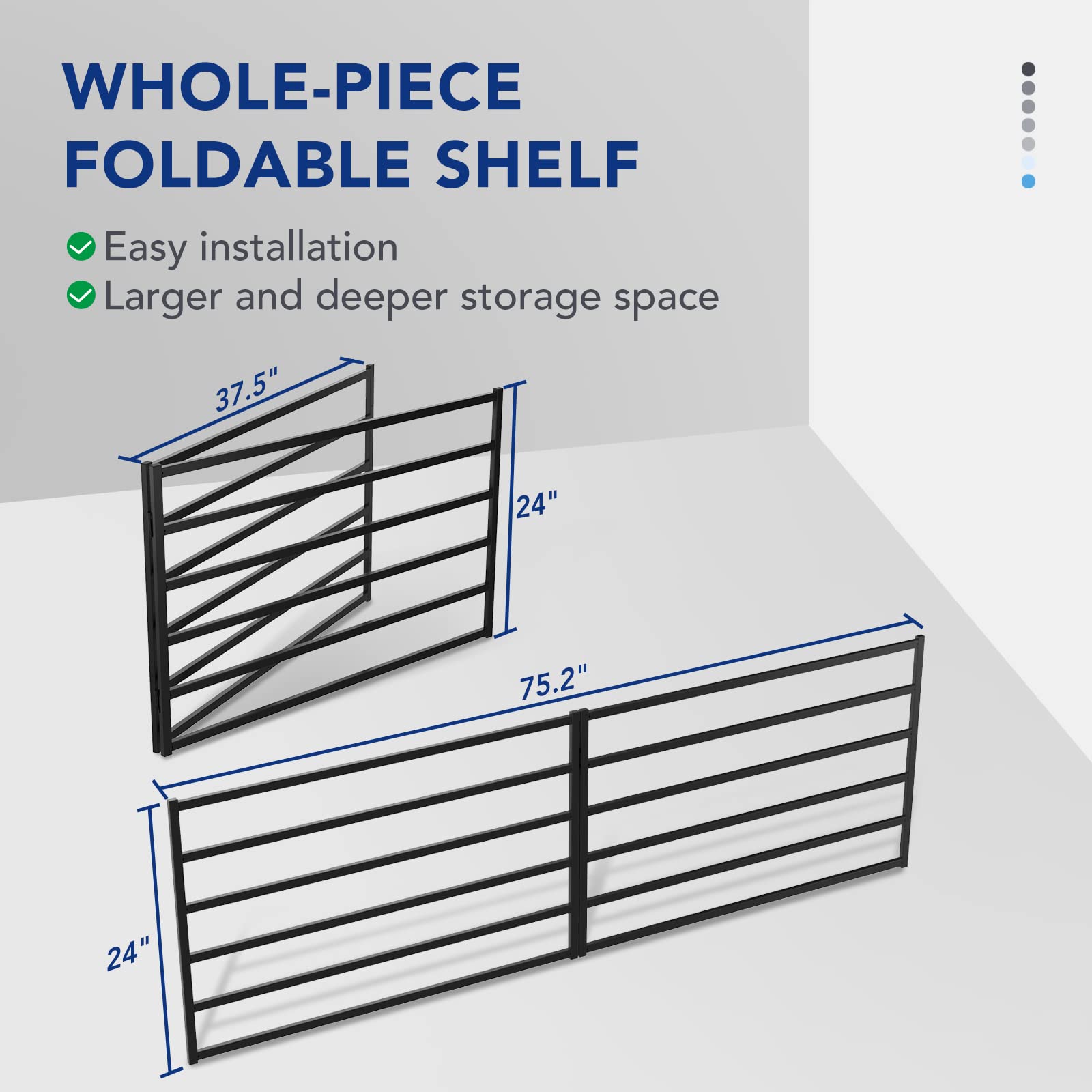 FLEXIMOUNTS 2x6ft Heavy Duty Garage Storage Shelving,1600lbs Weight Capacity, 2-Pack Wall Shelf Garage Organization System, 24-inch-by-75-inch Garage Storage Rack Floating Shelves