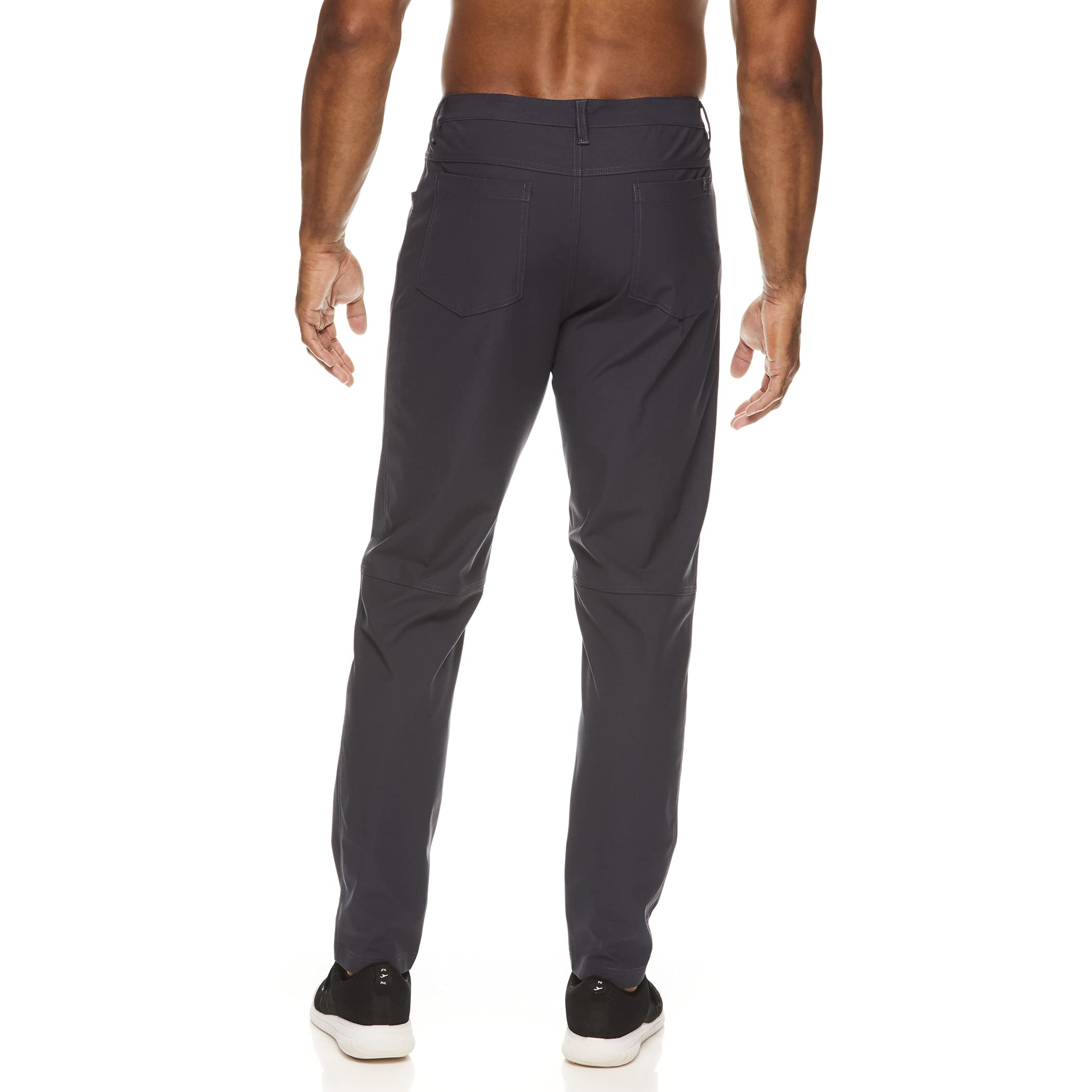 Gaiam Men's Skinny Yoga and Travel Pants - Solid Stretch Golf and Work Pant with Pockets - Traveler Pant Ebony , 36"