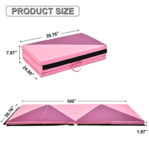 Folding Panel Gymnastics Gym Fitness Exercise Multi-Color Mats/Yoga Mats Pink/Purple