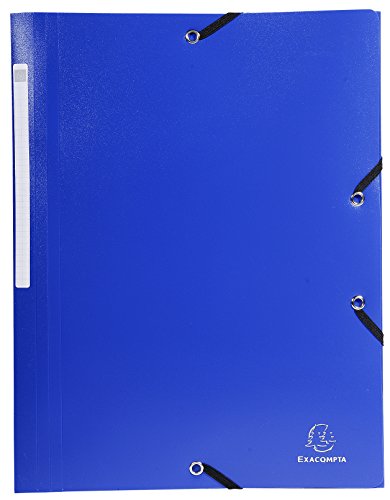 Exacompta - Ref 55840E - Opaque PP Elasticated 3-Flap Folders - Suitable for A4 Documents, 0.5mm Polypropylene, Spine Label, Suitable for Confidentiality - Assorted Colours (Pack of 10)