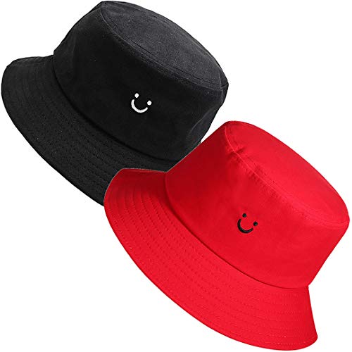 MaxNova Bucket Hats Summer Travel Beach Sun Hat Embroidery Visor Outdoor Cap Unisex 2pack