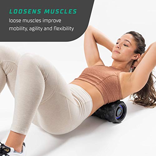 Foam Roller for Physical Therapy & Exercise - Vibrating Foam Roller for Back Pain, Muscle Recovery, Deep Tissue Massage and Stretching - Electric Foam Roller, 8 Speed, Rechargeable, Black