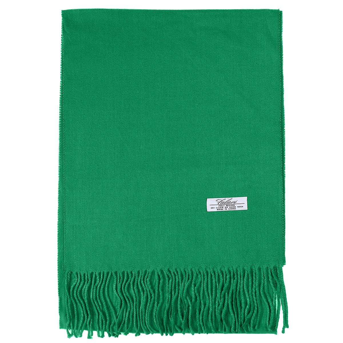 Falari Men Women Unisex Cashmere Feel Scarf 78" X 12" Solid Color Kelly Green A19-22